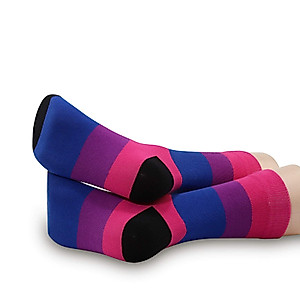 JXGZSO 2 Pairs Bisexual Socks Bisexual Pride Flag Bi Pride Apparel LGBTQ Socks Queer Pride Clothing Bisexual Gift (3.0 Bisexual Socks)