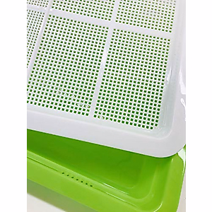 2 Pack of BPA Free Home Microgreen Soilless Hydroponics Seed Sprouter Grow Tray with Cover + Free Spray Bottle and 20 Sheets Growing Paper