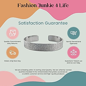 FashionJunkie4Life The Lord's Prayer Engraved Stainless Steel Cuff Bracelet