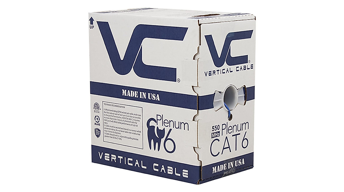 Vertical Cable CAT6 Ethernet Cable - 1000ft, Made in USA