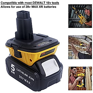 Lasica 2Pack DCA1820 Replacement for DeWalt Battery Adapter, Replacement for DEWALT 18V to 20V Adapter Compatible with Dewalt 20V or 20V/60V Max Lithium Battery DCB606 DCB609 DCB201 DCB204 DCB206