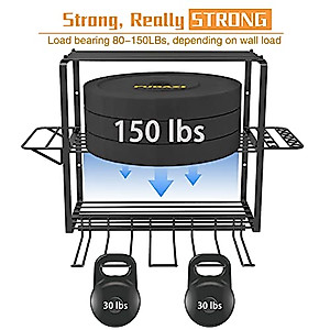 ZEAKOC Power Tool Organizer, 4 Layers Heavy Duty Drill Holder Wall Mount,Metal Tool Hangers Utility Storage Shelves for Power Tools,Separate Tool Rack Christmas Gift for Men Dad