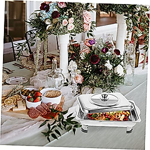 Zerodeko 3 Pcs Buffet Tray Stainless Steel Bread Pan Snack Trays Dessert Tray Buffet Warmer Dish Chafing Dish Buffet Set Drinks Server Plate Food Holding Plate Rectangular Plate Dish Tray