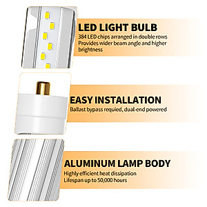 ONLYLUX 8Ft Led Bulbs, 48W 6500lm 5000K(12 Pack), 8 Foot Led Bulbs, T8 T12 Led Replacement Lights, FA8 Single Pin Clear Cover, Replace F96t12 Fluorescent Light Bulb