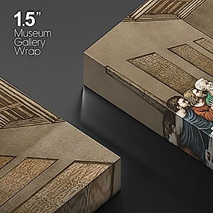 SIGNWIN Framed Canvas Wall Art The Last Supper Painting by Leonardo da Vinci Graffiti & Street Art Famous People Pop Art Modern Urban Multicolor for Living Room, Bedroom, Office - 12x18 inches