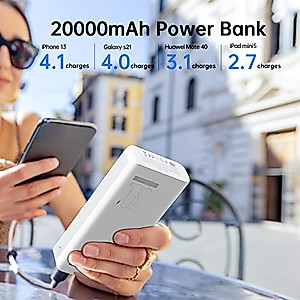 ROMOSS 20000mAh Power Bank, 30W PD USB C Super Fast Charging Portable Charger with 3 Outputs & 3 Inputs & LED Display, External Battery Pack for iPhone 14, Samsung Galaxy S22, iPad pro,Tablet,and More