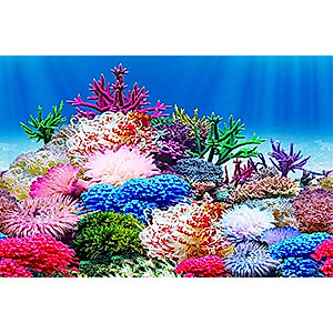 LENDAWAY New Undersea Coral, Seaweed Background Aquarium Background Decoration 25 x 15（inch）