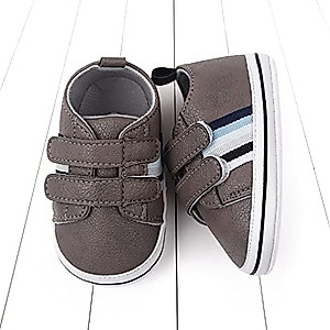 Lykmera Cute Children Toddler Walking Shoes Boys Girls Floor Sports Shoes Flat Bottom Soft Bottom Non Slip Sneaker Shoes (Grey, 12-18 Months)