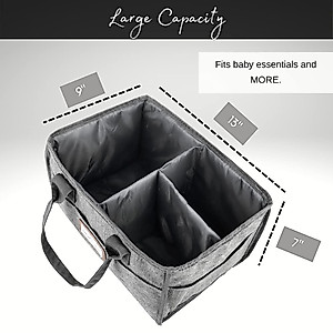 BabyBliss Diaper Caddy - Storage Bin for Nursery - Car Organizer for Diapers and Baby Essentials - Waterproof Storage Basket for Changing Table