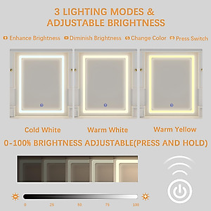 Dnxao White Vanity Desk with Mirror,Lights and Charging Station,Make up Vanity Mirror with 3 Lights Mode and Brightness Adjusted,Large Storage Space-6 Drawers,4 cabinets,2 RGB cabinets