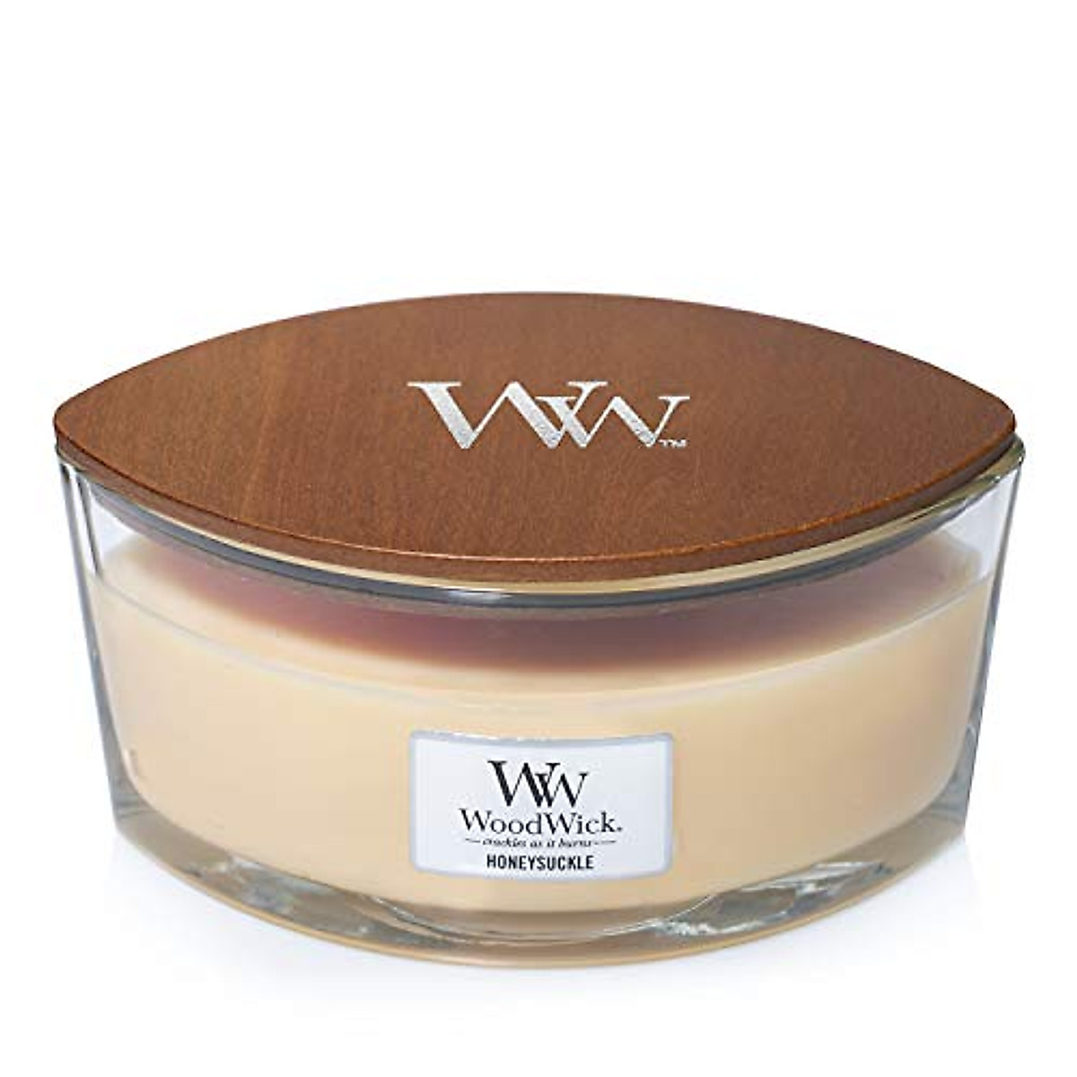 WoodWick Ellipse Scented Candle, Honeysuckle, 16oz | Up to 50 Hours Burn Time