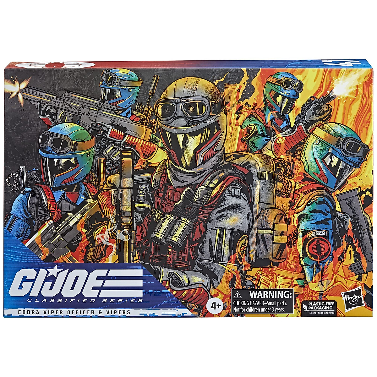 G.I. Joe Classified Series Series Cobra Viper Officer & Vipers Figures 47 Toys, Multiple Accessories, Custom Package Art, Multicolor, F4559