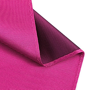 fortunatever Mens Solid Color Tie,Slim&Formal Necktie With Multiple Colors+Pocket Square(2.36''&3.35'') (Magenta Red, 2.36'' Width)