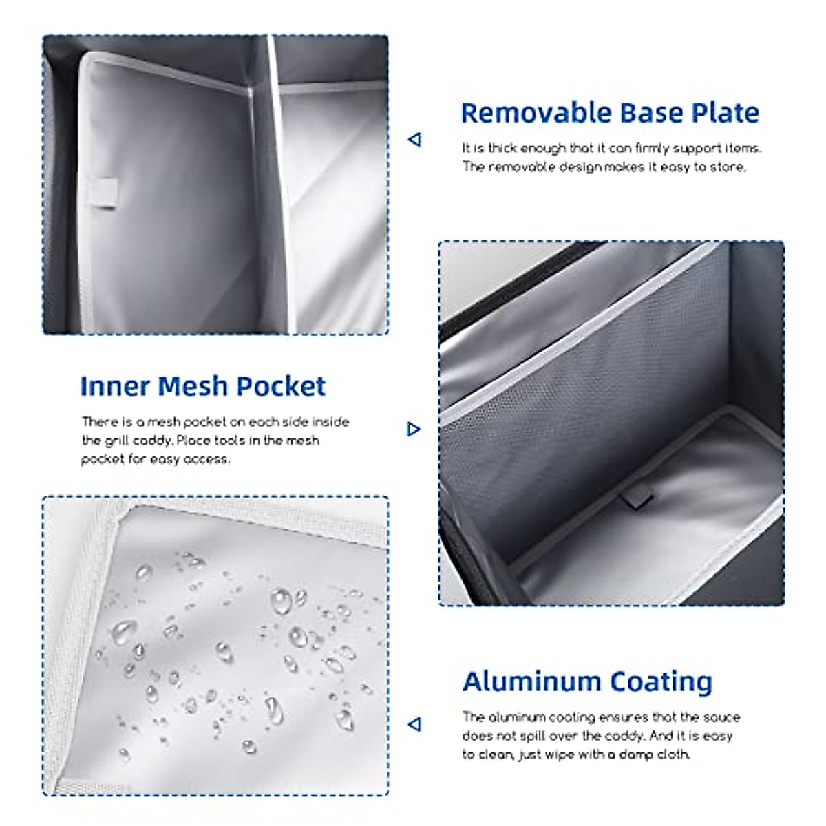 Large Grill and Picnic Caddy Picnic Basket for Griddle/ BBQ rganizer Store All Tools Accessories,Collapsible and Easy Carry Griddle Caddy for Family Outdoor,Camper,Travel,Car,RV