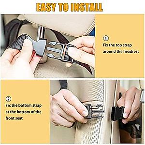 ULEEKA Car Backseat Organizer with 10" Table Holder, 9 Storage Pockets Seat Back Protectors Kick Mats for Kids Toddlers, Travel Accessories, 2 Pack