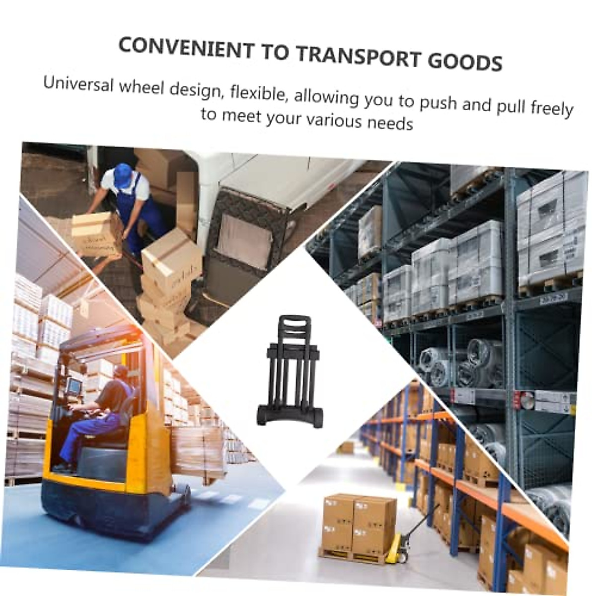 TEHAUX Cart Hand Trucks Foldable Trolley Travel Stroller Lug Trolley Quad Stroller Folding Trolley Luggage Trolley Iron Multifunction Transportation Equipment Shopping