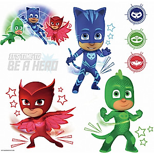 RoomMates PJ Masks Peel and Stick Wall Decals, Multicolor, RMK3595SCS