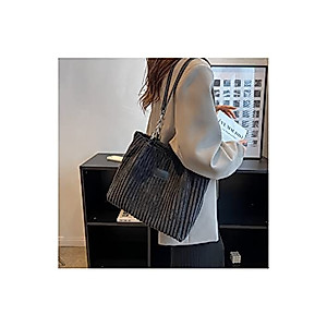 Ulisty Women Corduroy Tote Bag Casual Shoulder Bag Daily Shopping Bag Fashion Handbag green