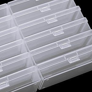 DIRBUY 12pcs Small Plastic Rectangular Containers, Clear Mini Plastic Boxes with Lids for Beads and Small Items (5x 3 x 1 inch)