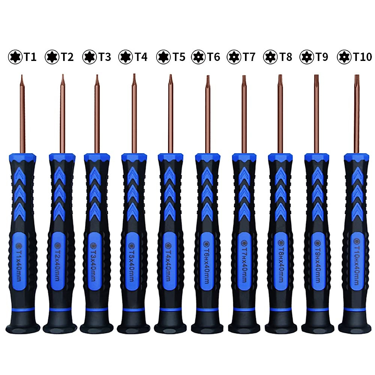 HengTianMei 14 in 1 S2 Steel Torx Screwdriver Set with T1 T2 T3 T4 T5 T6 T7 T8 T9 T10 Security Torx Bit & ESD Tweezers, Magnetic Screwdrivers Precision Repair Kit for Xbox, PS4, Macbook, Computer