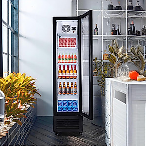 XPACOOL Commercial Refrigerator Display Fridge Cooler,Glass Door Merchandiser Beverage Refrigerator with LED Light Adjustable Shelves ETL and NSF Approval