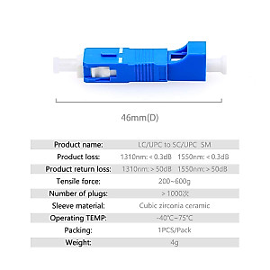 KELUSHI FTTH Optical Equipment Tool LC Female to SC Male Hybrid Flange Singlemode 9/125 SM Optical Fiber Adapter Connector for Digital Communication