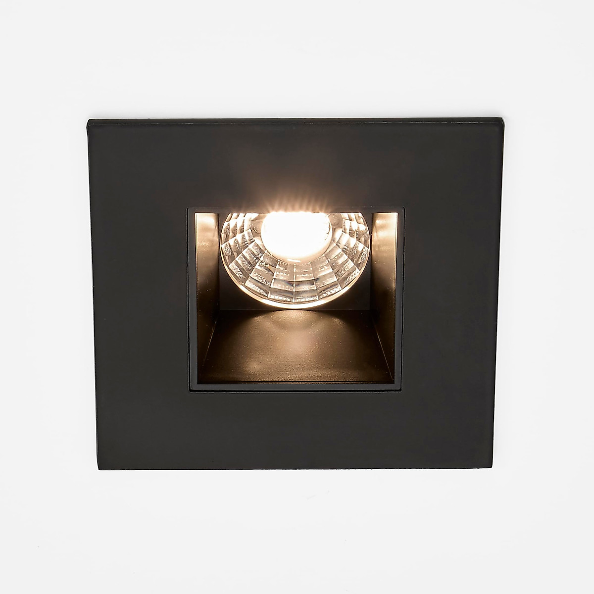Maxxima 2 in. Ultra-Thin Square Recessed Anti-Glare LED Downlight, Canless IC Rated, 450 Lumens, 5 Color Temperature Selectable 2700K/3000K/3500K/4000K/5000K, Dimmable, Black Trim, 90 CRI, J-Box Incl