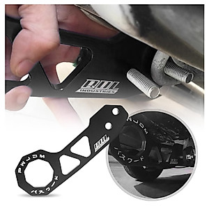 gunhunt 1 PC High-Strength Pull Ring, Light Metal Pull-Resistant Portable Front Rear Tow Hitch, Personalized Creative Car Universal Tow Hooks, Product Compatible with Cars, Trucks, Vans, SUVs (Black)