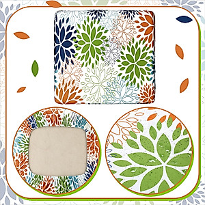 Hosuly 8 Pcs Spring Dahlia Sofa Cushion Cover for Patio Summer Floral Stretch Outdoor Sofa Seat Cushions Covers Tropical Flower Indoor Replacement Couch Slipcover Flexibility Chair Seat Cover