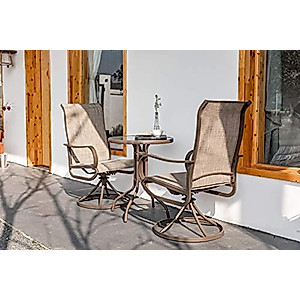 HQHQHE Patio Swivel Dining Chairs Set of 2 Outdoor Kitchen Garden Furniture Metal Chair with Textilene Mesh Fabric