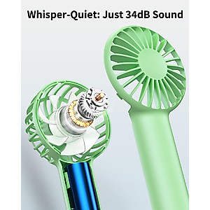 Nhpoi Mini Fan, Mini Handheld Fan, Small Cute Design Portable Fan with 3 Powerful Wind Speed, Battery Operated, USB Rechargeable, 9 Hours Long Working Time, Pocket Size for Travel