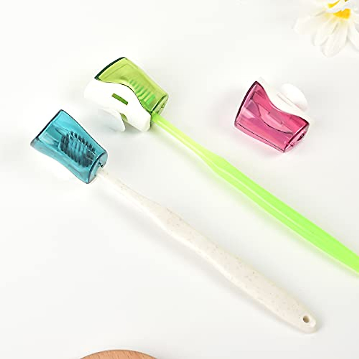 Y-Kelin Toothbrush Covers with Suction Caps - Portable Toothbrush Protector (3 PCS)- Tooth Brush Head Cover Cups for Bathroom and Travel
