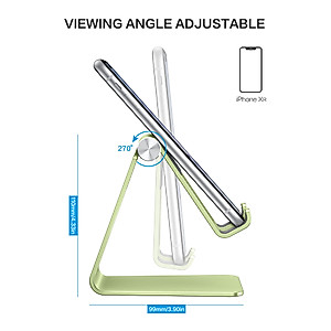 OMOTON Adjustable Cell Phone Stand, C2 Aluminum Desktop Phone Holder Dock Compatible with iPhone 15 14 13 Xs XR 8 Plus 7 6, Samsung Galaxy, Google Pixel, Android Phones