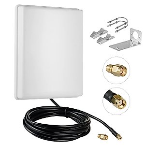 Outdoor 15dBi Dual Band WiFi 2.4GHz 5GHz 5.8GHz Long-Range Directional Panel Antenna with 10Ft Cable for WiFi Router Wireless Network Card Security IP Camera Video Surveillance Monitor, Eifagur