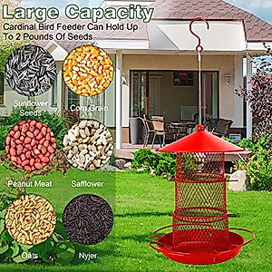 Bird Feeders for Outdoors Hanging, Retractable Metal Squirrel Proof Bird Feeders,3 Tier Large 6.6LB Capacity Wild Bird Feeders for Outside Garden Cardinal, Finch, Sparrow, Blue Jay