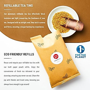 Senbird Organic Sobacha - Japanese Soba Buckwheat Tea - From Hokkaido, Japan - Loose Leaf Tea in Airtight Tea Tin (3.5oz/100g)