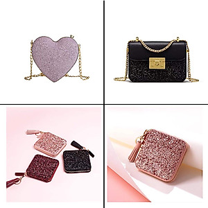 Sov Sparkly Superfine Glitter Leather Sheets Shiny Faux Fabric Canvas Perfect for Craft DIY Handmade Projects Patchwork Bow Craft Key Chain 8" x 53" (21 cm x 135 cm) 1 roll (Blue)