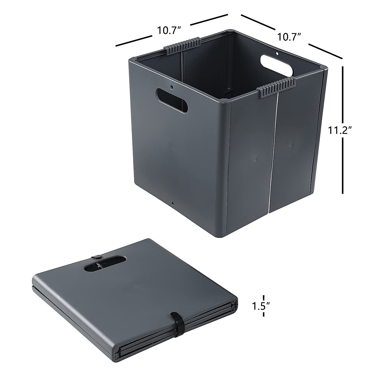 Nesmilers 4 Pack Collapsible Storage Cubes, Foldable Cubes Storage Bins, Grey
