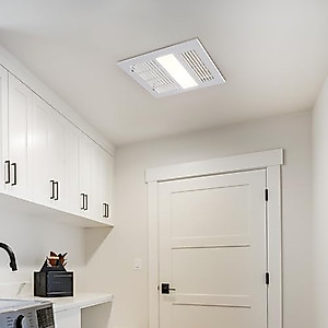 VEVOR Bathroom Exhaust Fan, 110 CFM Ventilation, 1.5sones Low Noise Operation, Remote Control, Cooling&Heating, LED Light 3000/4000/5000K, Airflow Speed&Light Brightness Adjustable, Timer