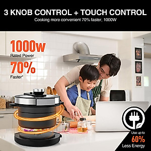 Electric Pressure Cooker 6.34QT NAFEWIN 14-in-1 Electric Multi-Cooker Stainless Steel, Slow Cooker, Rice Cooker, Steamer, Sauté, Yogurt Maker, Warmer & Sterilizer, Recipes, 1000w, 110v