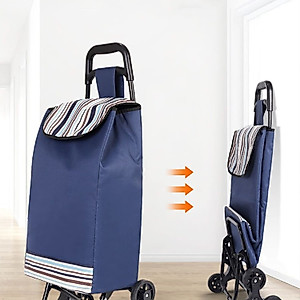 Folding Shopping Hand Cart Replacement Bag, Portable Waterproof Oxford Cloth Shopping Cart Backup Trolley Bags 4