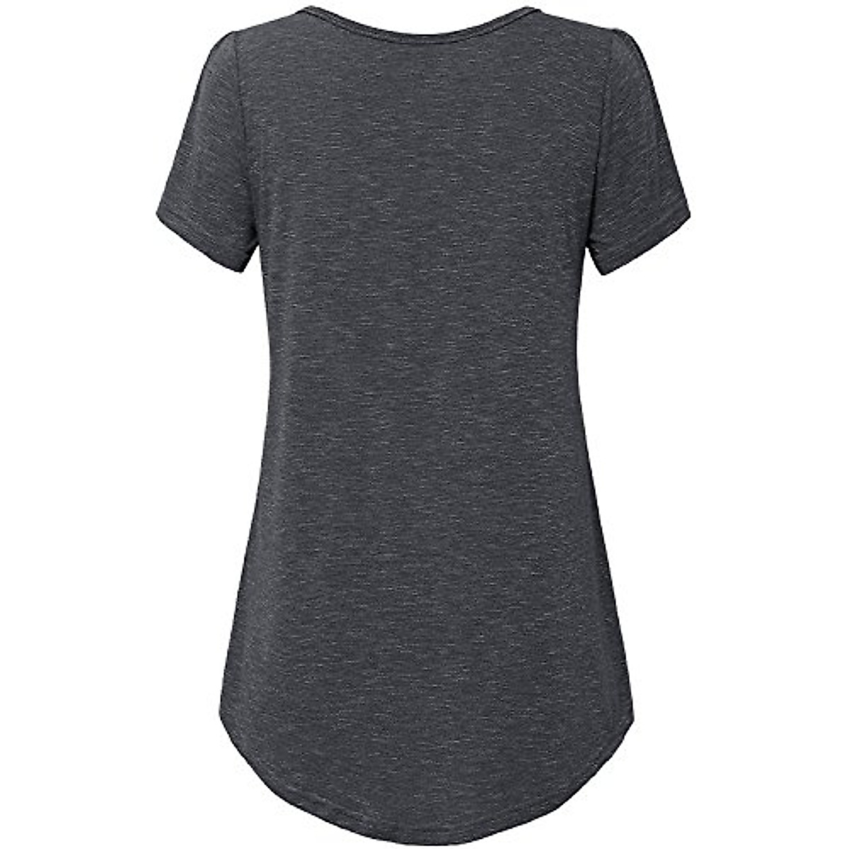 Vinmatto Women's Scoop Neck Pleated Blouse Top Tunic Shirt(3XL,Black)