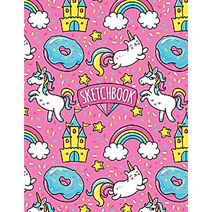 Sketchbook: Drawing notebook with Unicorns, Drawing Book (size 8.5 x 11) (Sketchbook For Kids)