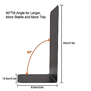 Acrux7 Black Metal Bookends 8.0 X 3.9 X 5.3 Inch, 3 Pairs Heavy Duty Bookends for Shelves, Bookends for Heavy Books, Book Holders for Shelves, Book Ends for Office, Book Stopper for Shelves