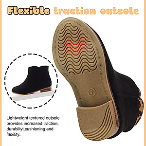 LseLom Girls Boots Ankle Boots for Girls with Zipper Short Suede Booties Fashion Boots for Big/Little Kids Black US 2