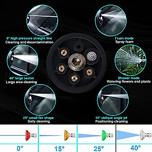 21V Cordless Pressure Washer, Max 870PSI, 2.11GPM, Electric Portable Pressure Washer with 6-in-1 Adjustable Nozzle, Battery and Charger with Accessories for Cleaning Floor Watering Car Flowers Fences