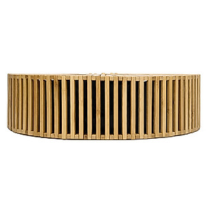 summer beach holiday bamboo woven bag retro portable straw woven bag Tote Bamboo Handbag Bown straw bag Acrylic rattan bag drawstring beach bags for summer (Small(10.23"x11"x3.2"))