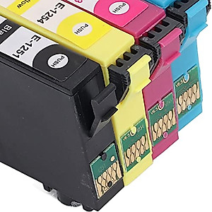 Fafeicy 4 Color PP Printer Ink Cartridges No Leakage Ink Cartridge Replacement T1251 T1252 T1253 T1254
