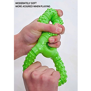 KITIVIALA Tug of War Dog Toy, Interactive Dog Pull Toys, Adult and Puppy Teething Toy, Tough Chew Toy for Small Medium Large Dogs, Rubber, Lightweight, Comfortable Grip (Green)