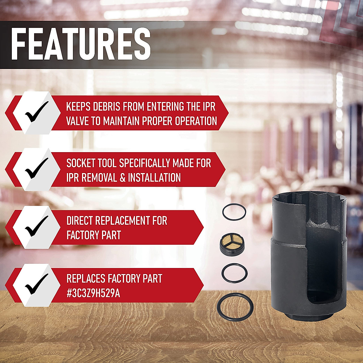 IPR Socket Tool Screen Kit - Compatible with Ford Powerstroke 6.0L Vehicles - F-250, F-350 Super Duty, Excursion, E-350 - Replaces 3C3Z9H529A, 904-415, 3C3Z-9H529-A, Injection Pressure Regulator